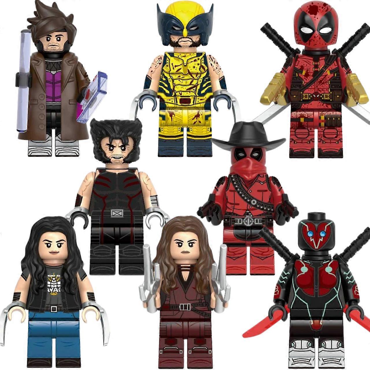 Deadpool X Wolverine Gambit X-23 Kimiko Minifigure Set With Weapons ...