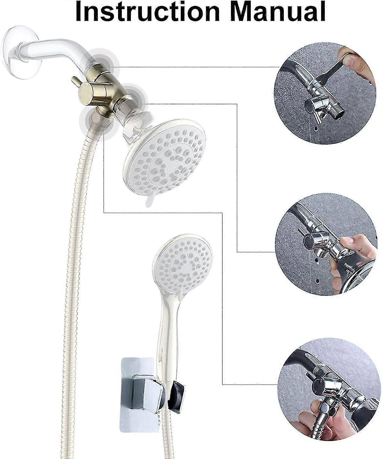 Shower Arm Diverter Valve, 3 Way Shower Splitter, G1/2 Shower Arm ...