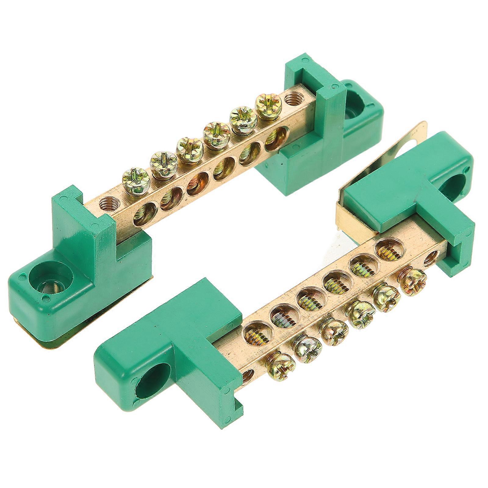 2pcs Ground Bus Bars Electrical Grounding Bars 6 terminals Ground Bar ...