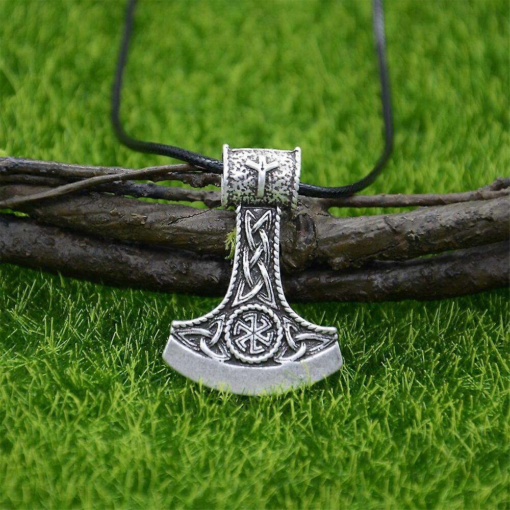 Slavic Perun Axe Kolovrat Pendant Runic Rune ALGIZ Talisman Pagan ...