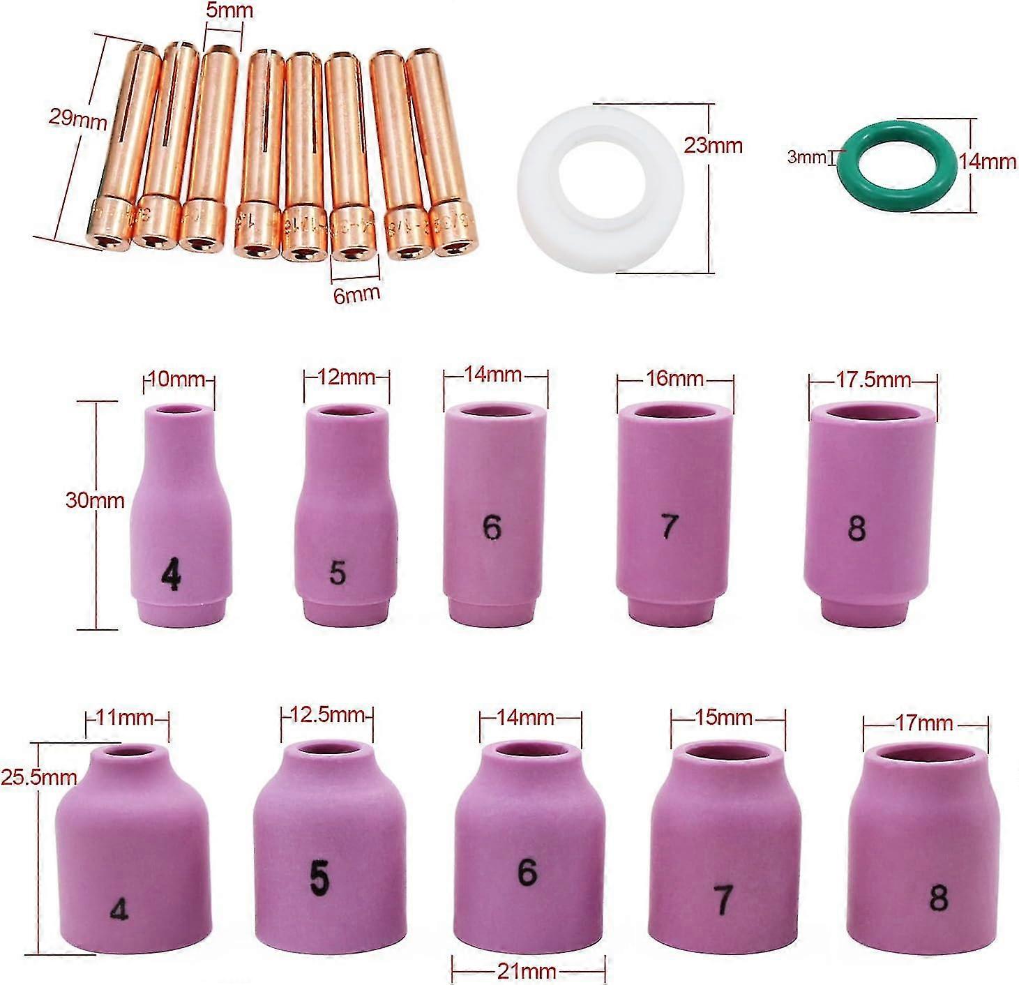 Winter ,49 Pcs Tig Welding Torch Supplies Welding Collet Gasket Back ...