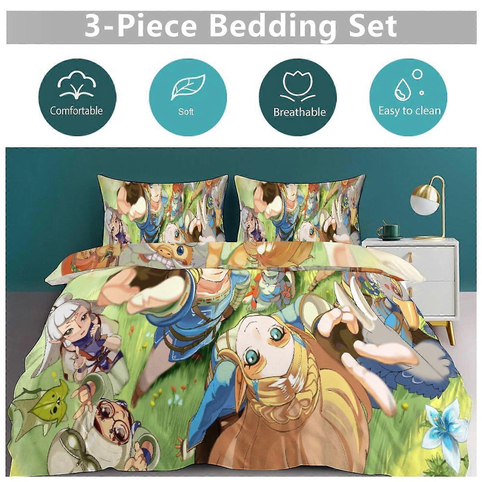 Ez22 The Legend of Zelda Print Bedding Set Pattern Duvet Cove Set 3 ...
