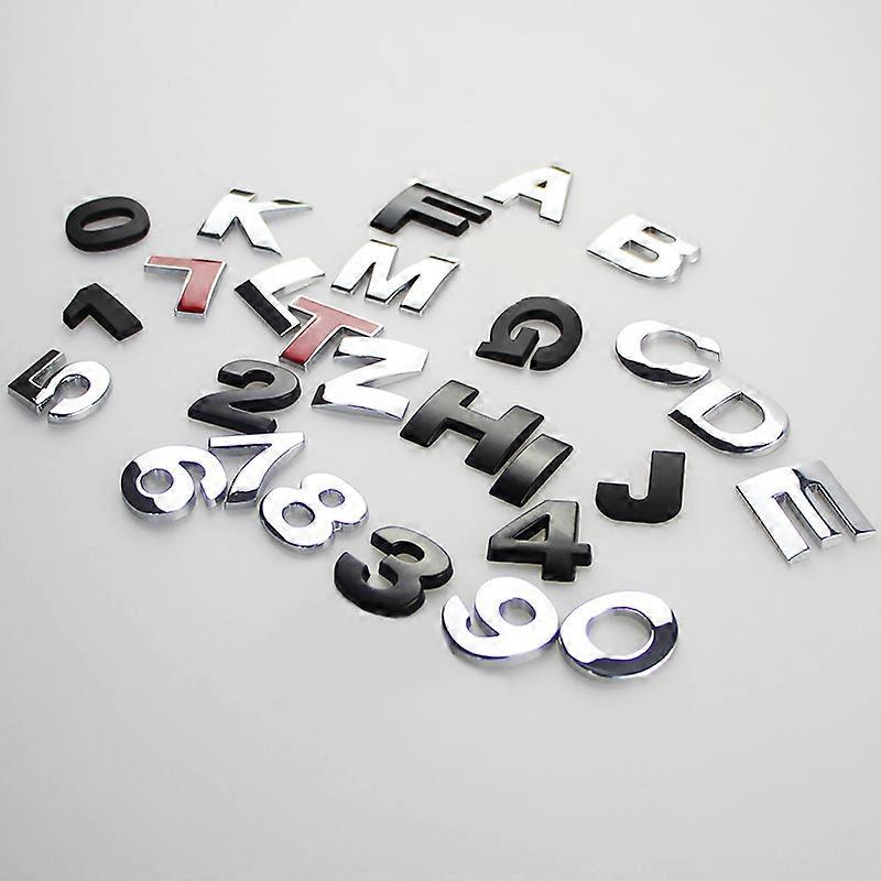Car Styling 25mm/45mm 3d Diy Letters Alphabet Emblem Chrome Car ...