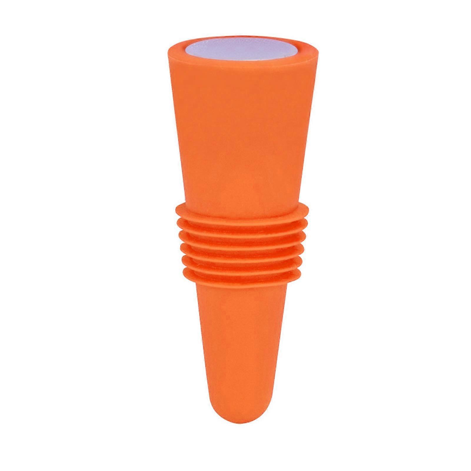 Orange Silicone Wine Bottle Stopper Stainless Steel Food Grade 6.1x2 ...