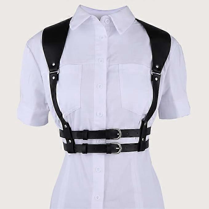 Trendy personality suspender belt restraint leather girdle punk style ...