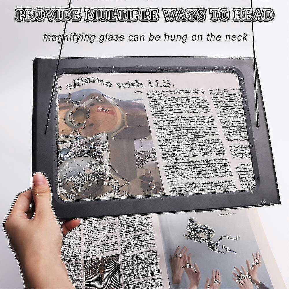 LED Reading Magnifier, 3x Magnification, A4 Sheet Size, Reading Aid for ...