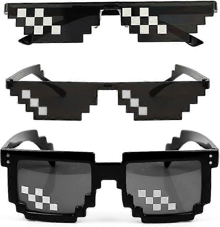 [3 Pack] Sunglasses, Sunglasses Men Women 8 Bit Glass Pixel Mosaic ...
