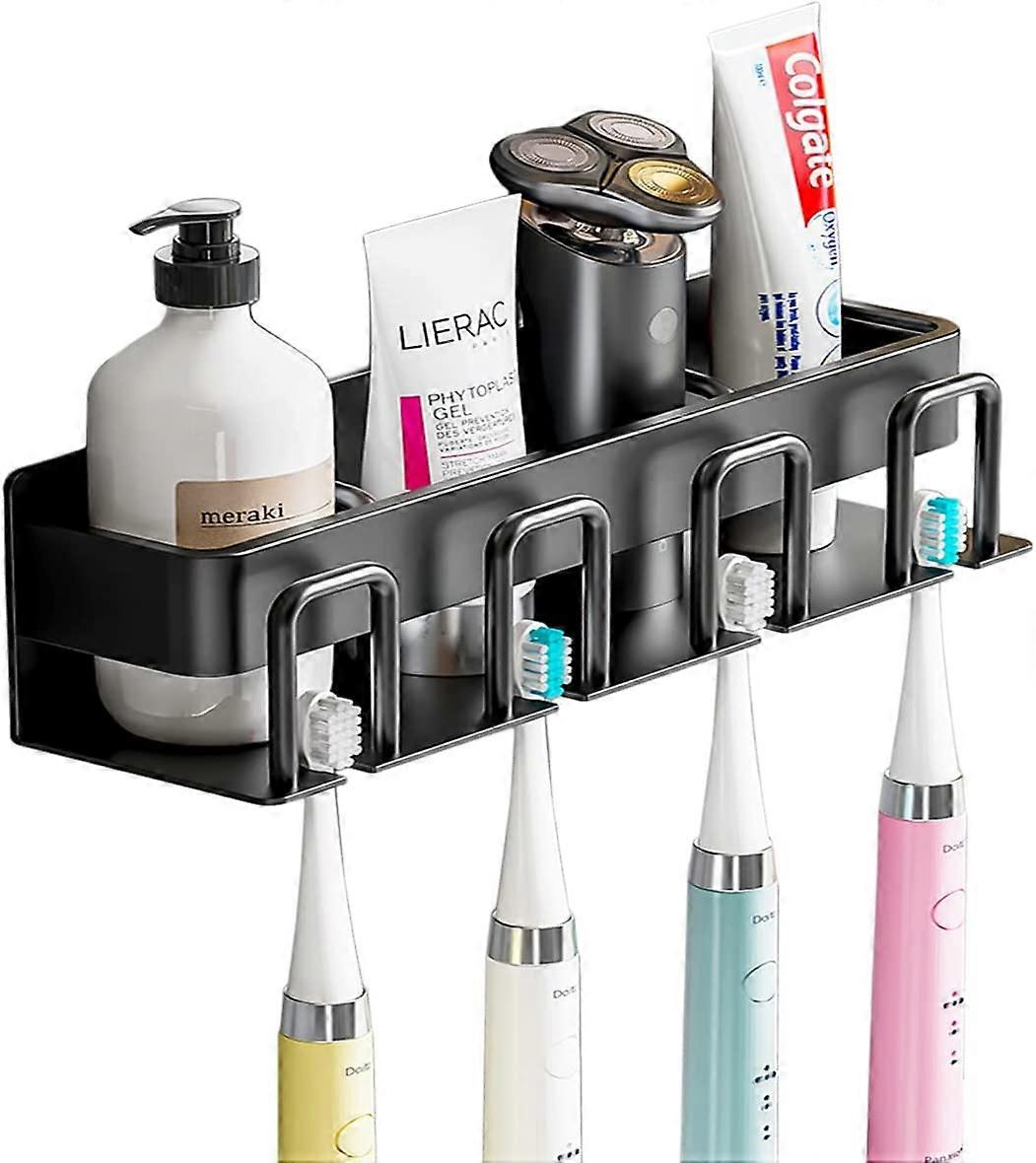 Toothbrush Holder,Wall Mounted Toothbrush Storage Rack 4 Tooth Brush ...