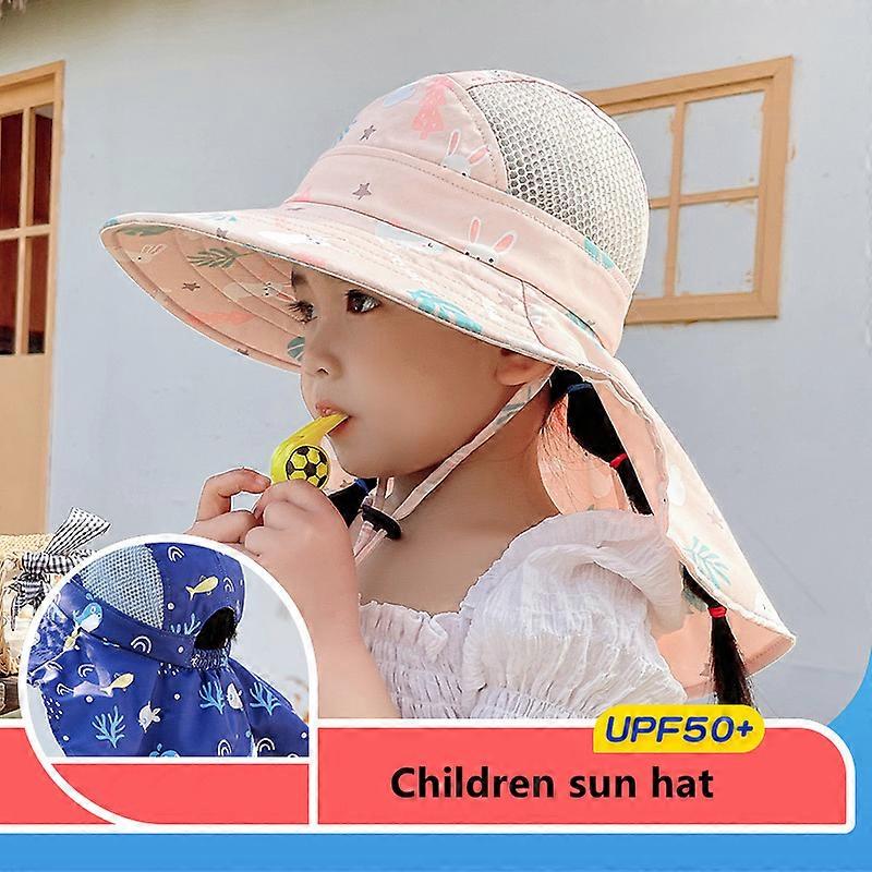 Solhatt för barn, UPF 50+ bredbrättad solnätskyddshatt för pojkar och ...