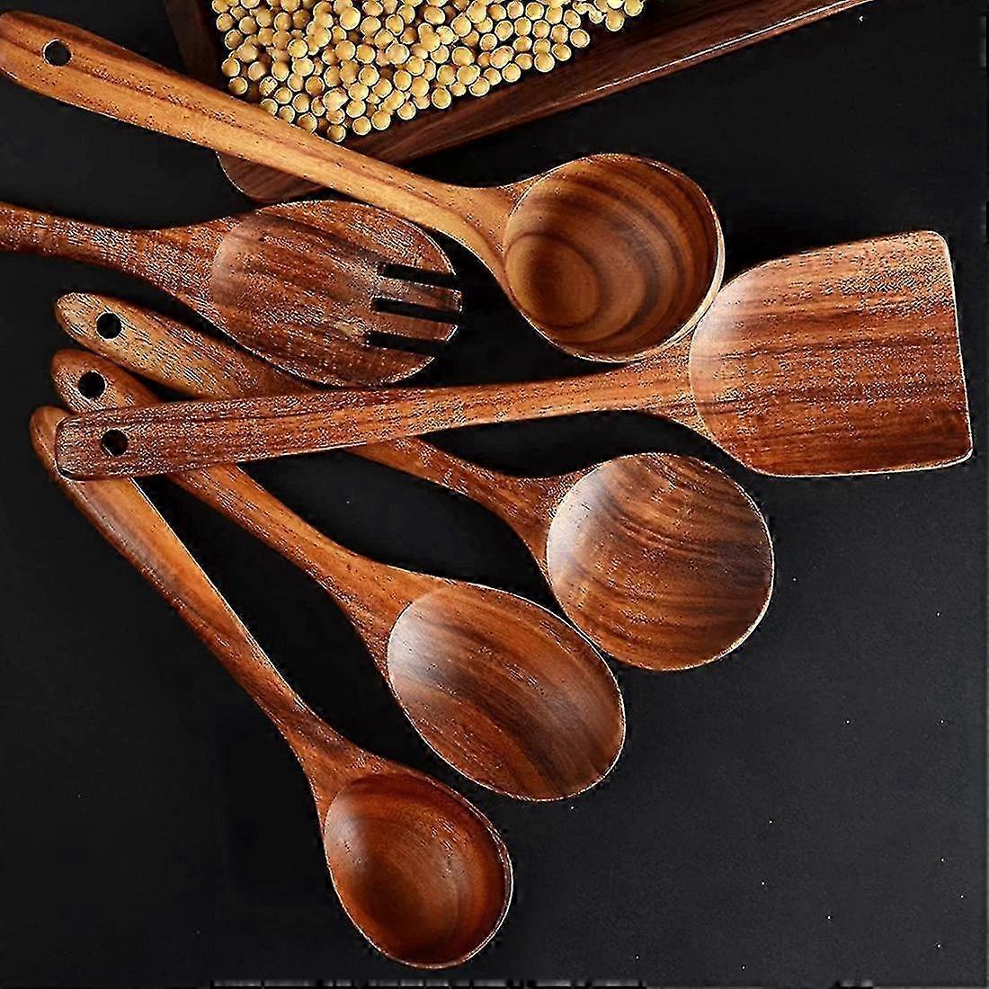 Wooden Spoons For Cooking,12 Pack Wooden Utensils For Cooking Kitchen ...