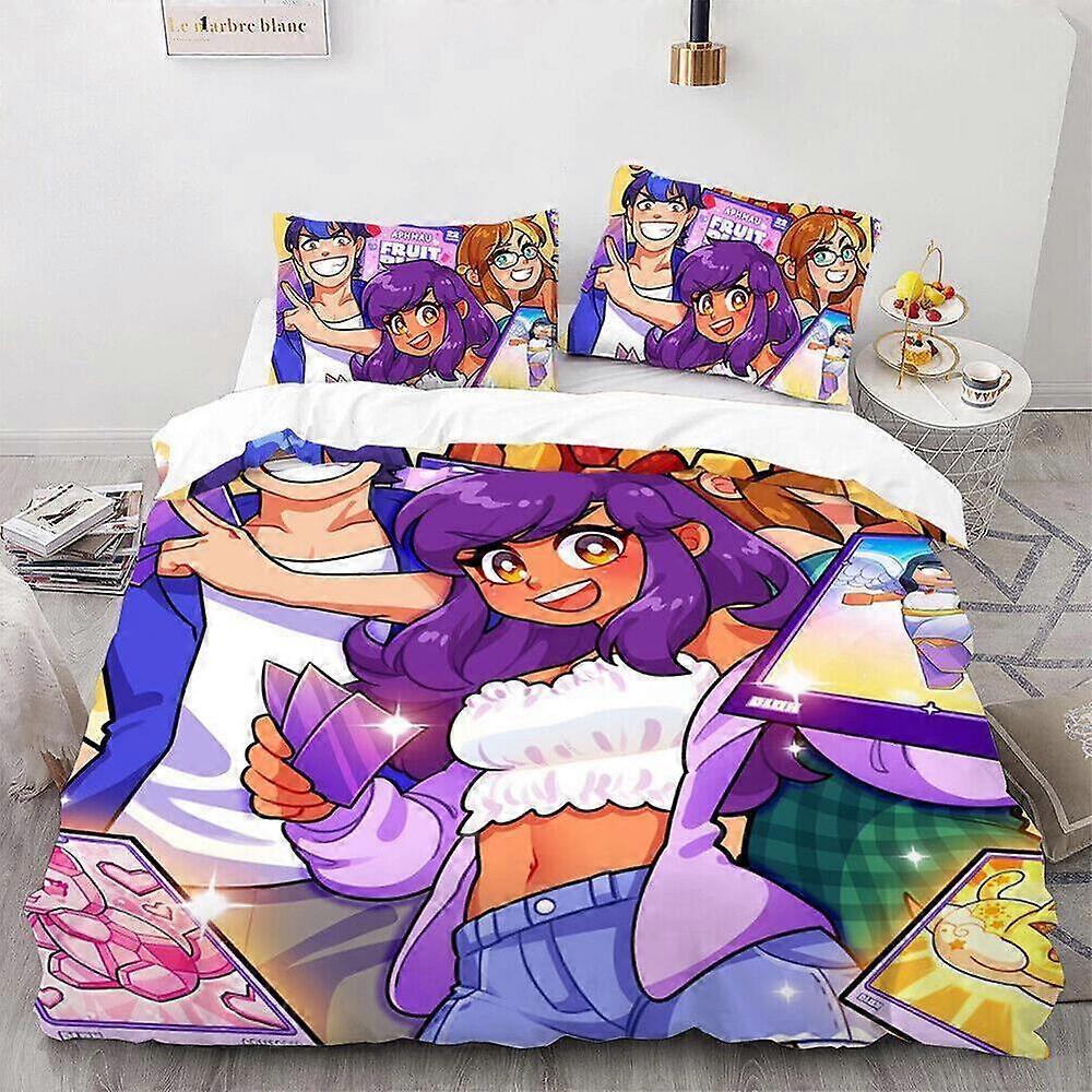 v225 Bed Sheets Cute Animation APHMAU Cat Cartoon Girls Duvet Cover Set ...