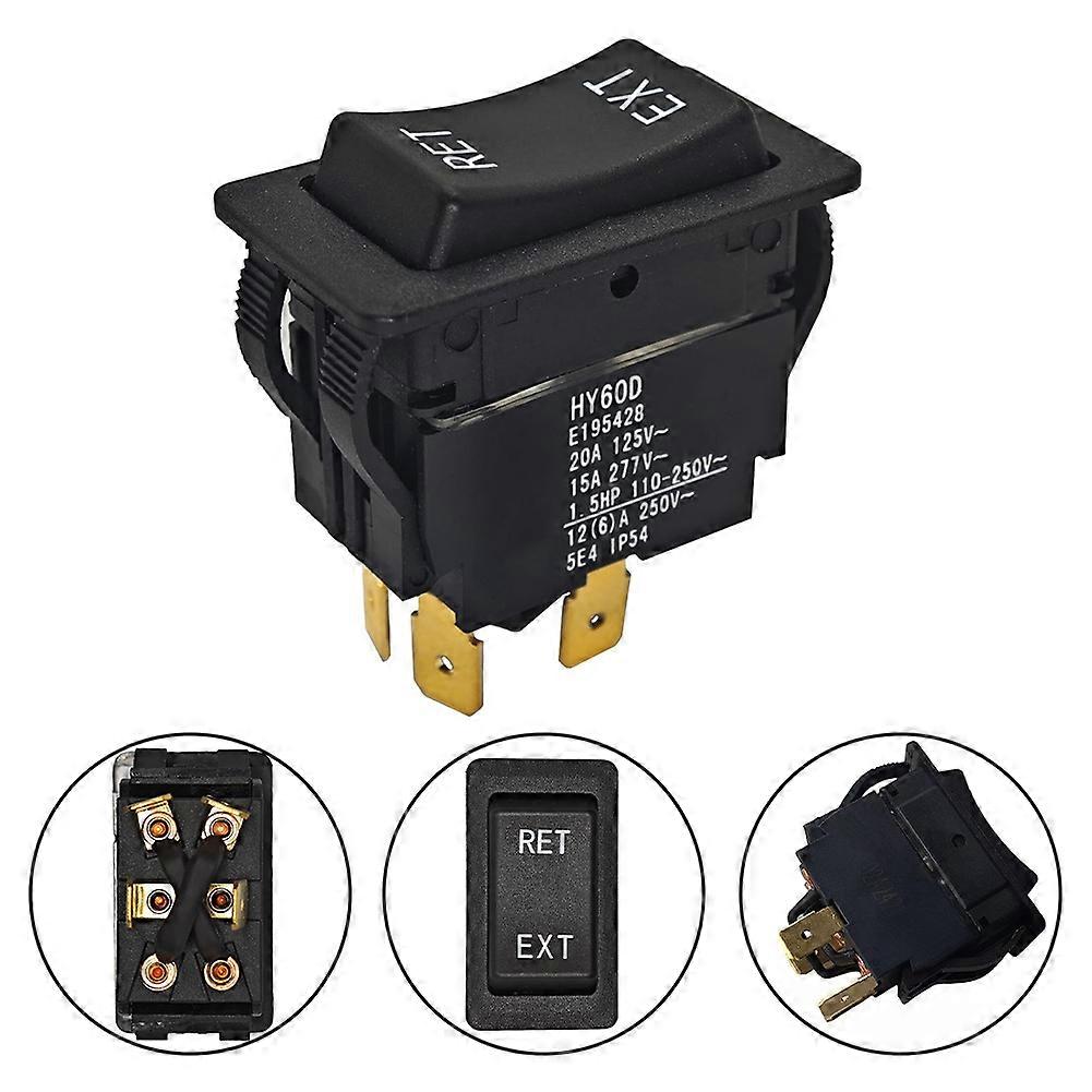 1pc HY60D Rocker Switch RET-EXT DPDT 20A 125VAC 4Pin (ON)-OFF-(ON ...