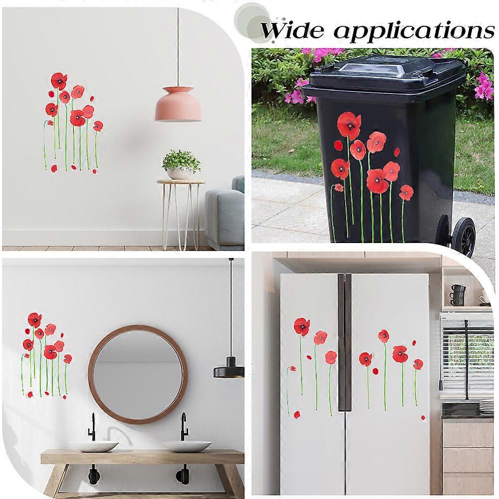 PVC Self Adhesive Floral Wall Decorative Stickers Flower Waterproof ...