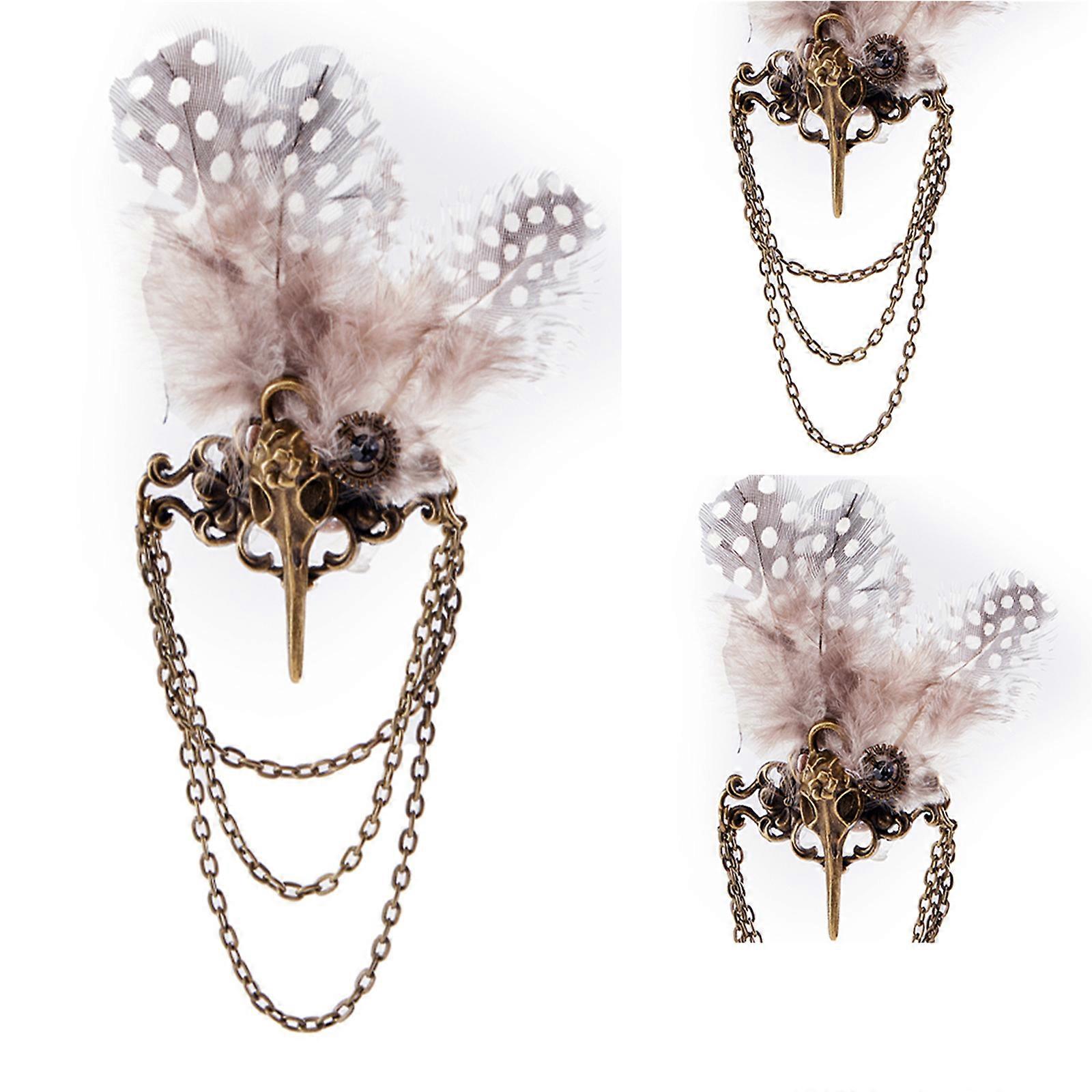 Steampunk Chest Pin/Brooch for Girl Costume Styling Dangle Chain ...