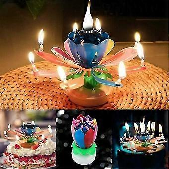 Rotating Lotus Flower Candle with Music, Floral Birthday Cake ...