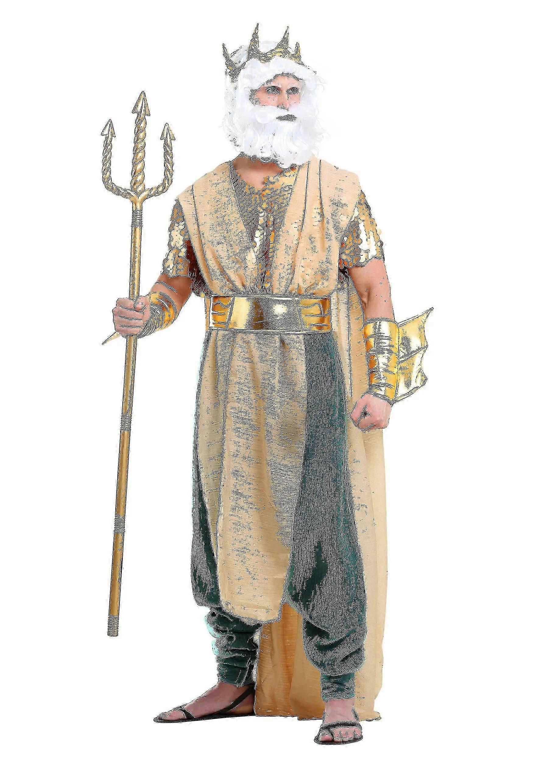 Carnival Sea Mermaid Costume Men Sexy Poseidon Fancy Dress Halloween ...