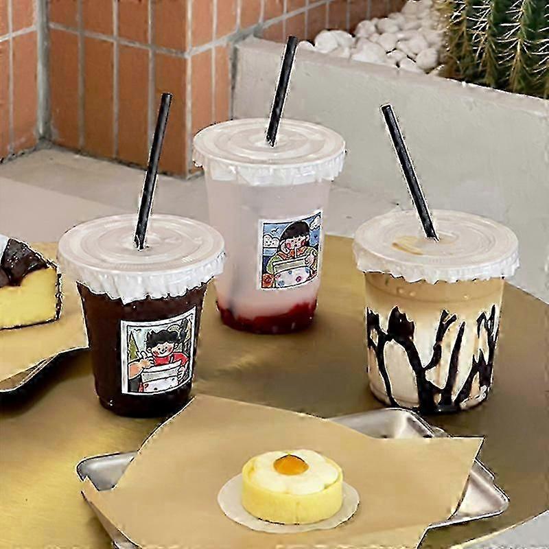 (HYDd)100pcs, 360ml plastic cups with lids, disposable clear plastic ...