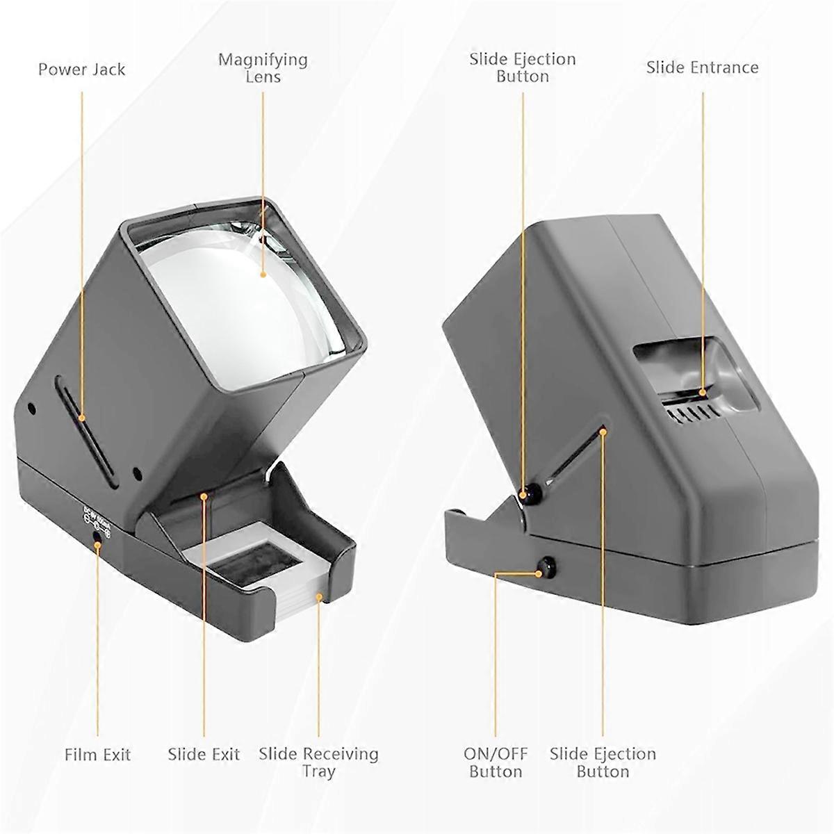 35mm Slide & Film Viewer-Slide Viewer with 3X Magnification and LED ...