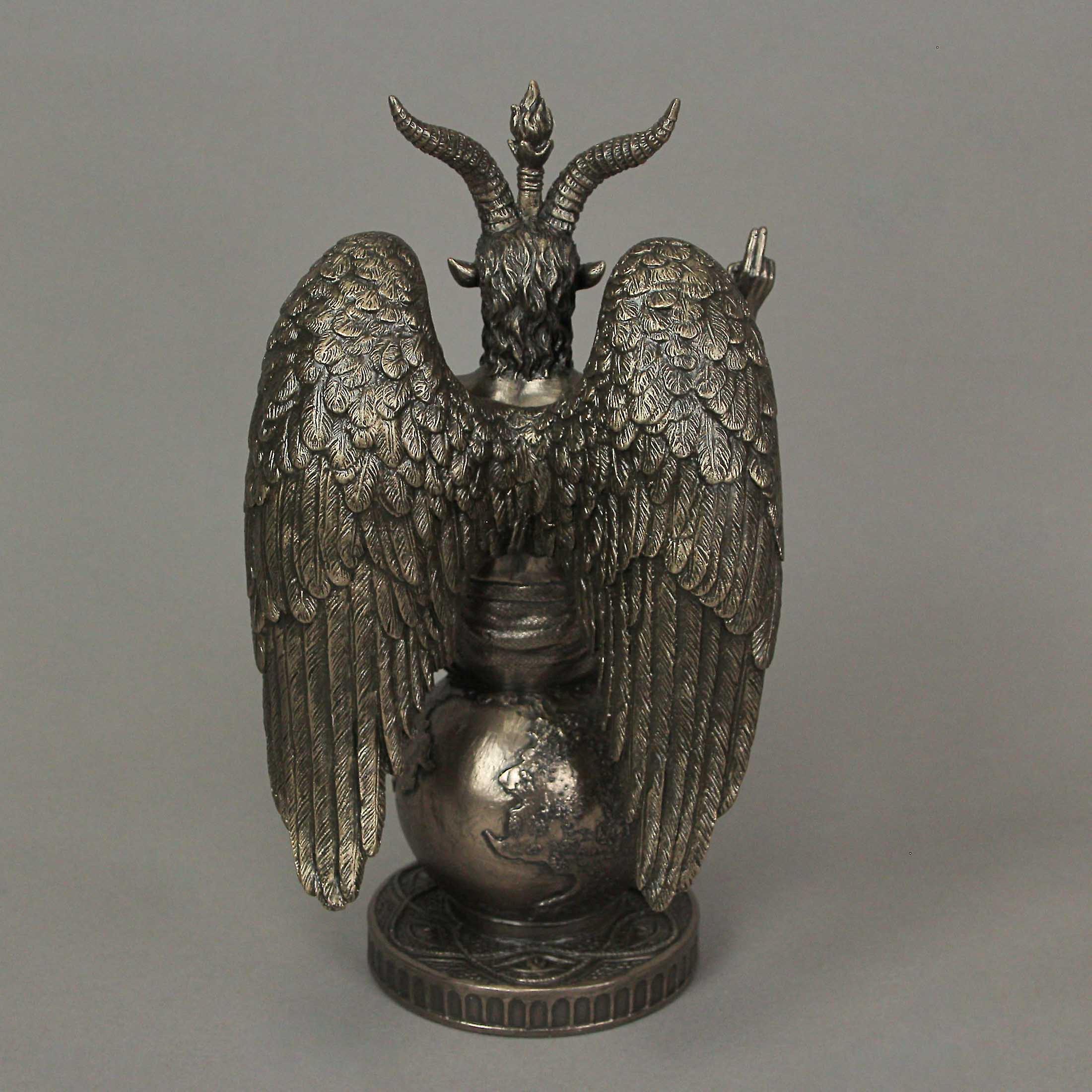 Baphomet Sabbatic Goat Idol Sitting On Globe Statue Satanic Occultic ...