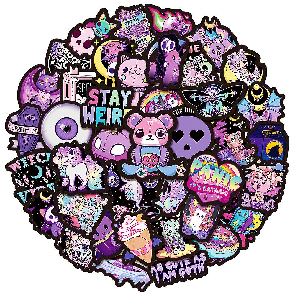 10/30/50Pcs Cute Gothic Horror Stickers Dark Style Cartoon Decals for ...