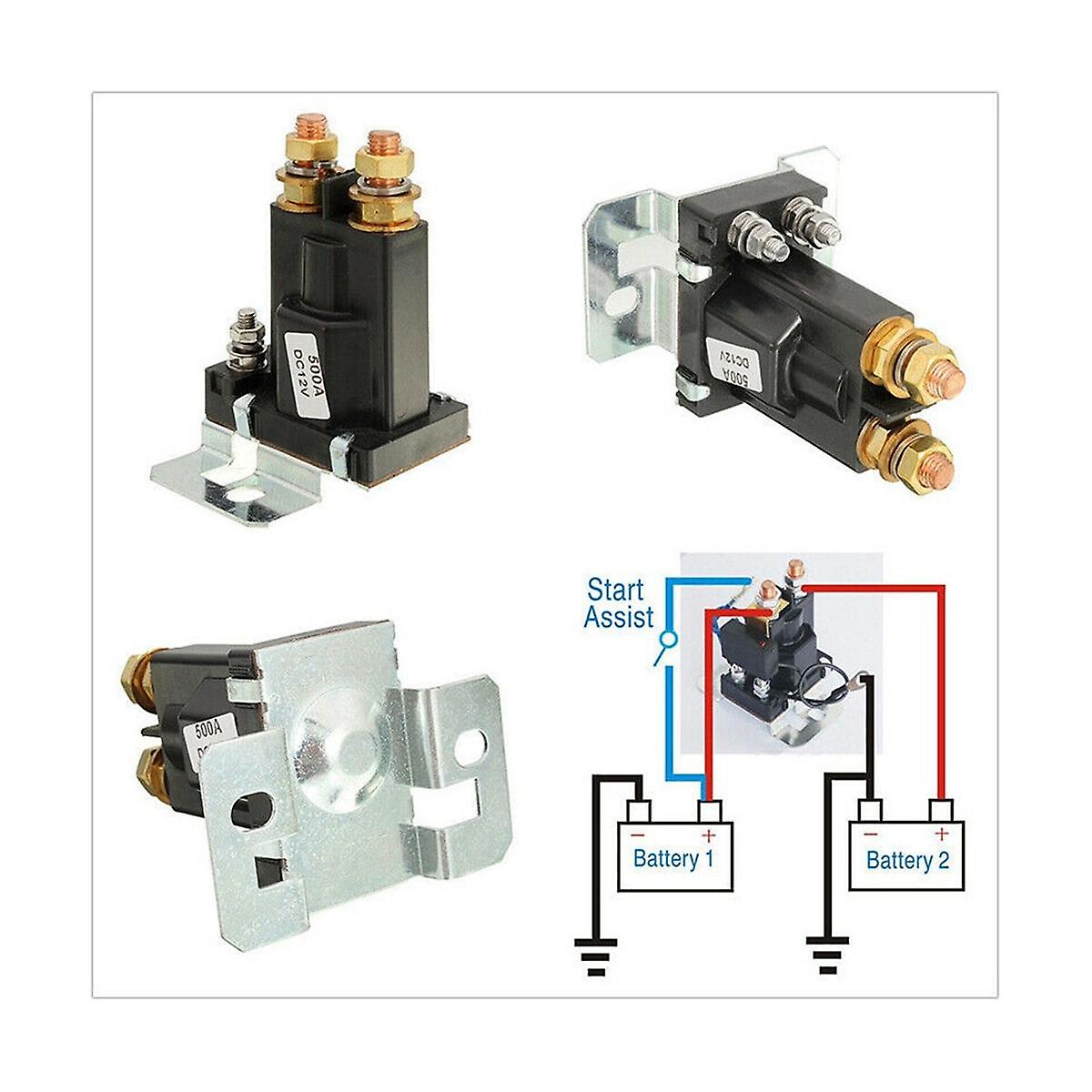 12V 500A Relay Car Start Switch Dual Battery Isolator Relay Start On ...