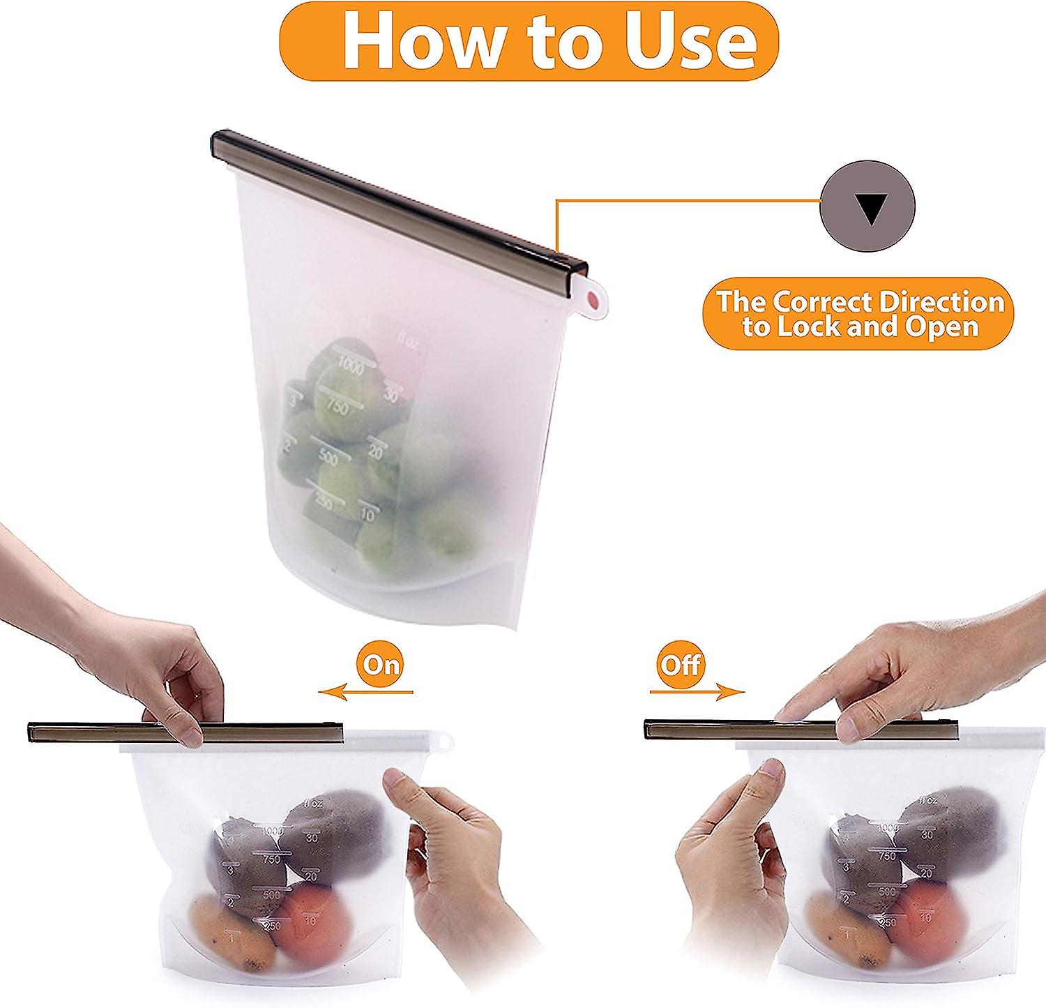 Silicone Bag Kitchen Bag Reusable Bpa Free Silicone Storage Bag For ...