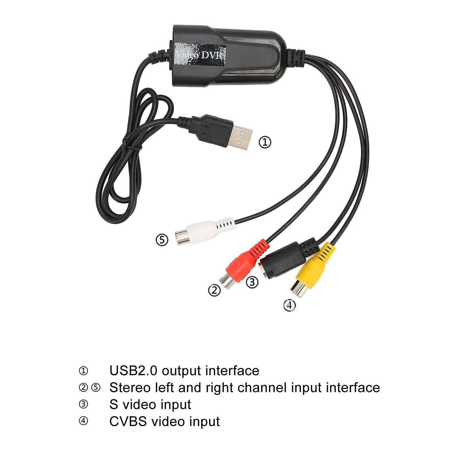 Video Capture Card Device RCA to USB Sound Video Converter VHS DV VCR ...