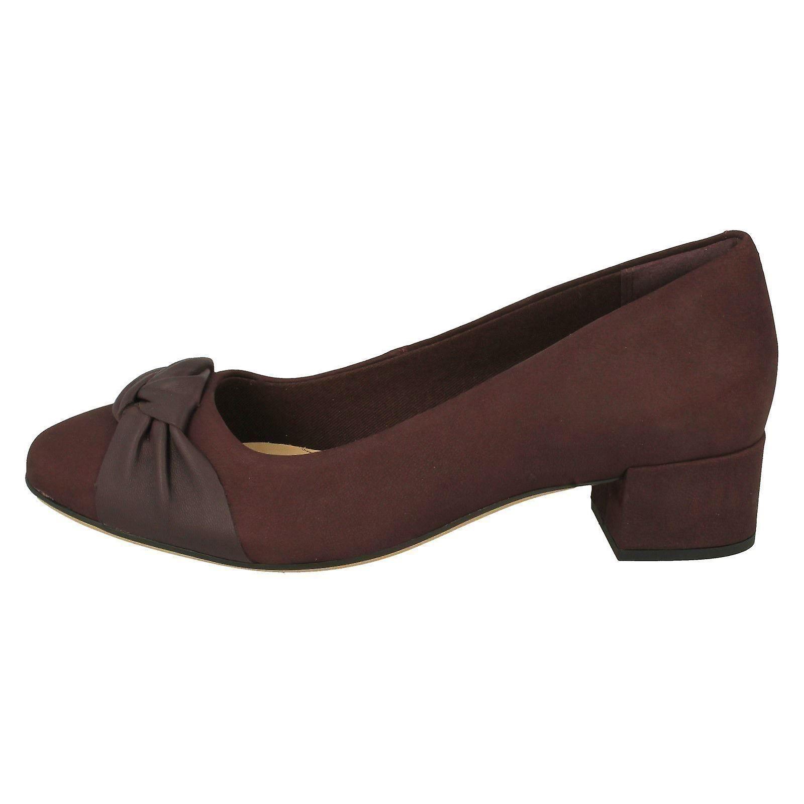 Ladies Clarks Bow Detailed Block Heel Shoes Orabella Lily | Fruugo UK