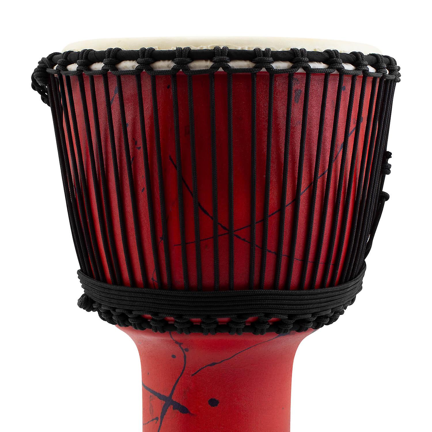 World Rhythm 11 Inch Rope Tuned Djembe Drum - Red African Synthetic ...
