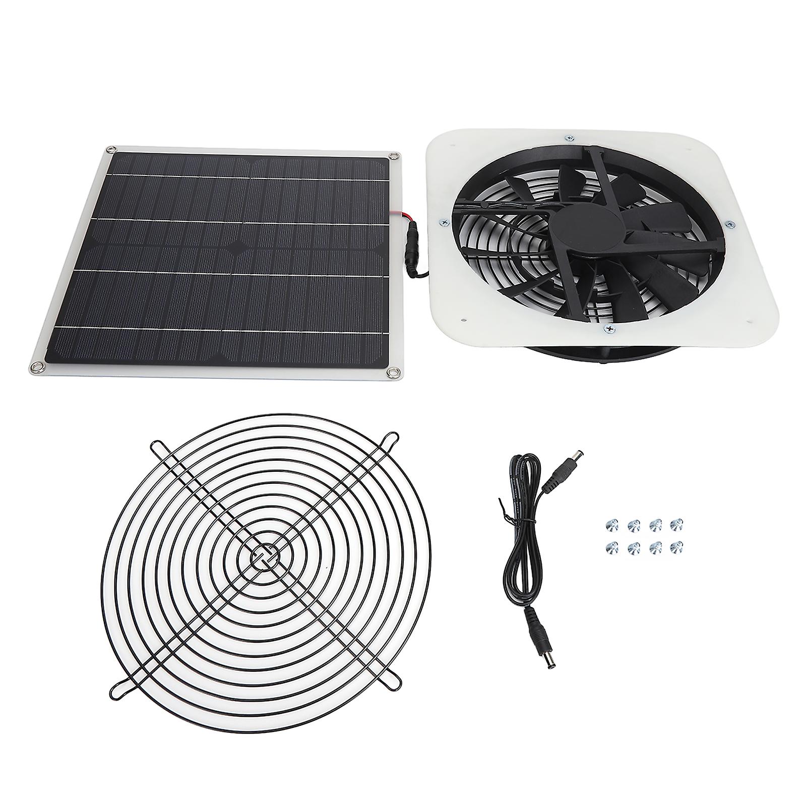 Solar Panel Fan Kit with 10inch Round Exhaust Fan for Greenhouse Shed ...