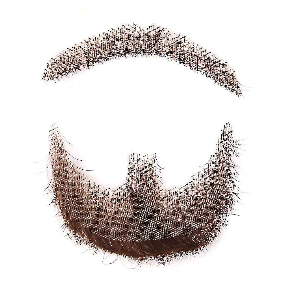 Fake Beard Realistic 100% Human Hair Full Hand Tied Goatee Black For ...