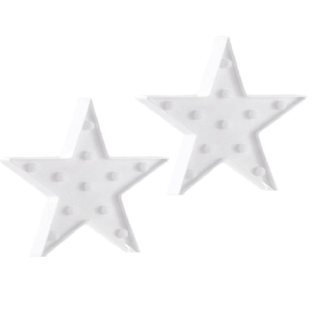 2 Pcs Star Plastic Night Lights Battery Operated Led Marquee Star Sign Star Shaped Movie Theater ...