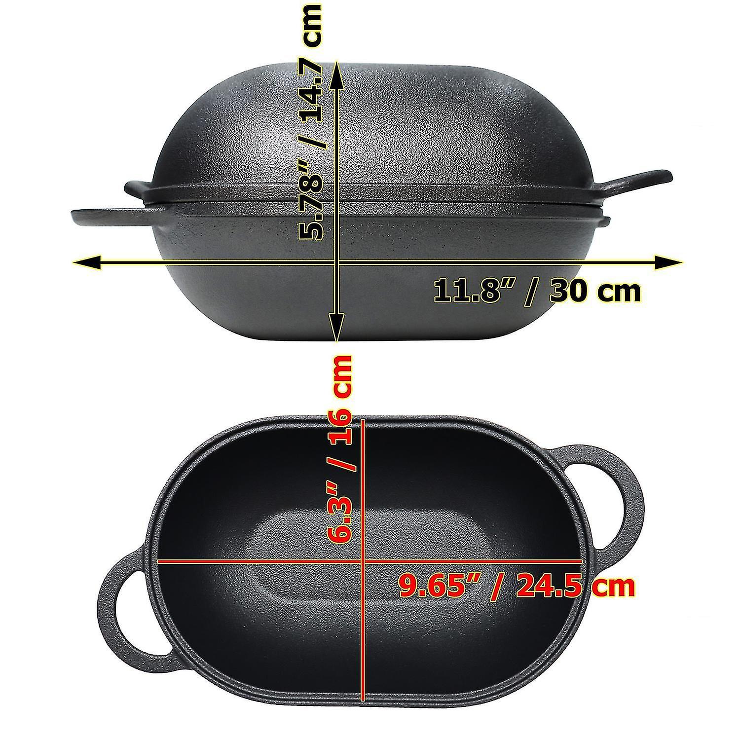 Cast Iron Bread Pan Dutch oven with Lid – Oven Safe Form for Baking ...