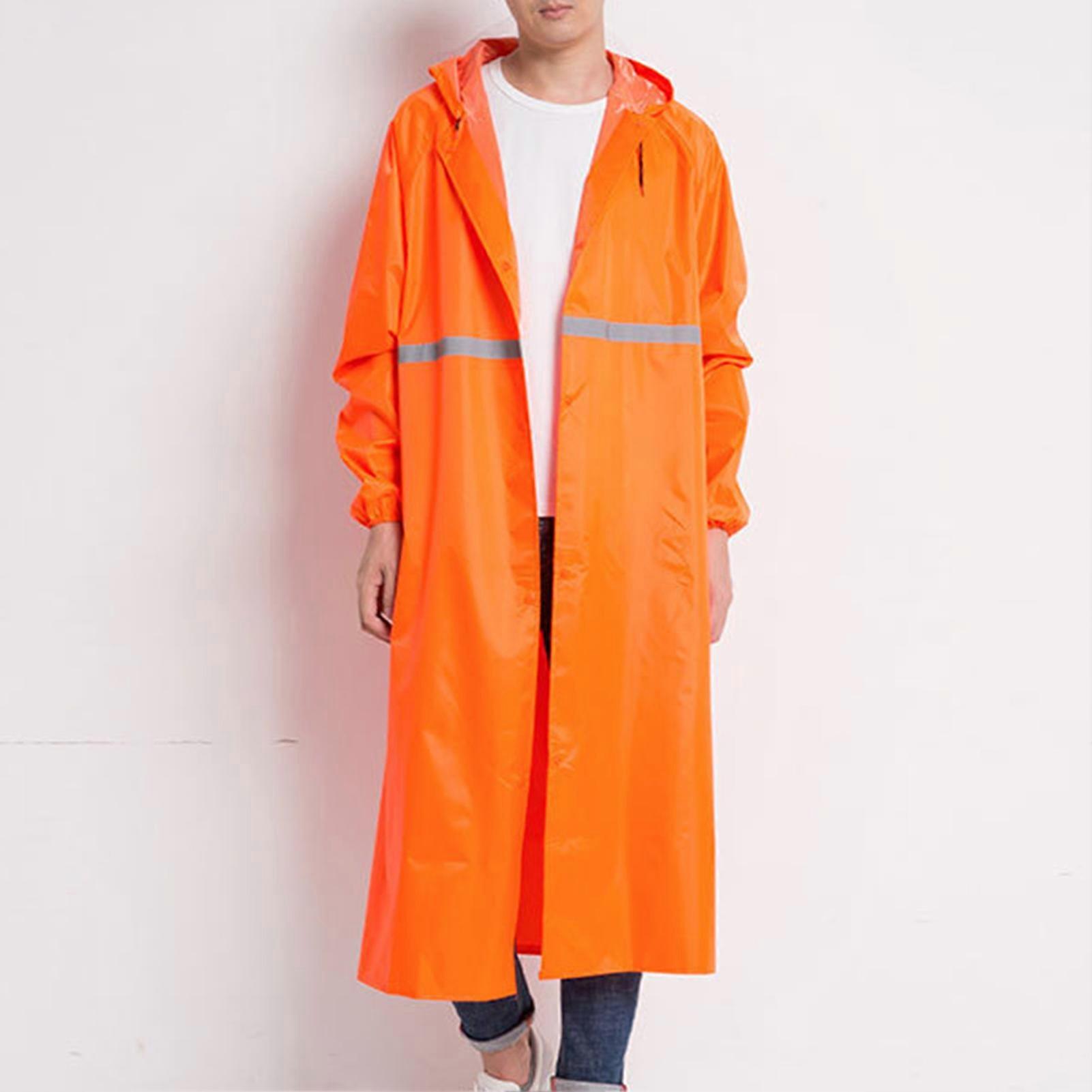 Long Rain Coat Thickened Reflective Raincoat Reusable Poncho Waterproof ...