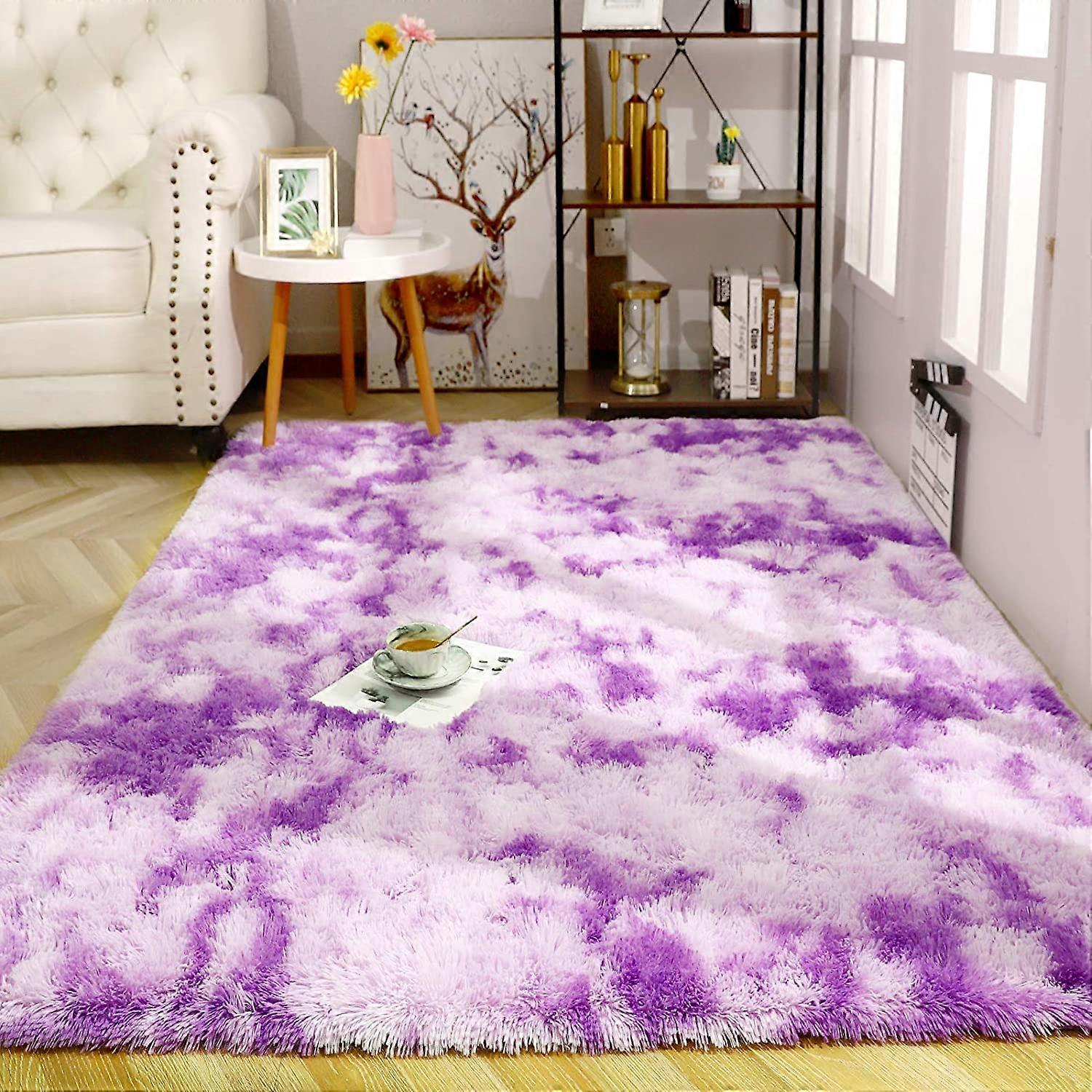 Thick Carpet for Living Room Rainbow Plush Rug Children Bedroom Fluffy ...