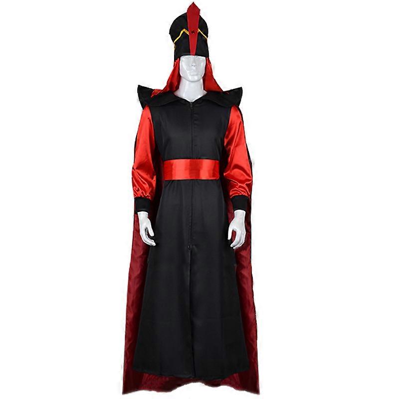 Aladdin Jafar Man Halloween Makeup Costume Adult Role Play Wizard Jafar ...
