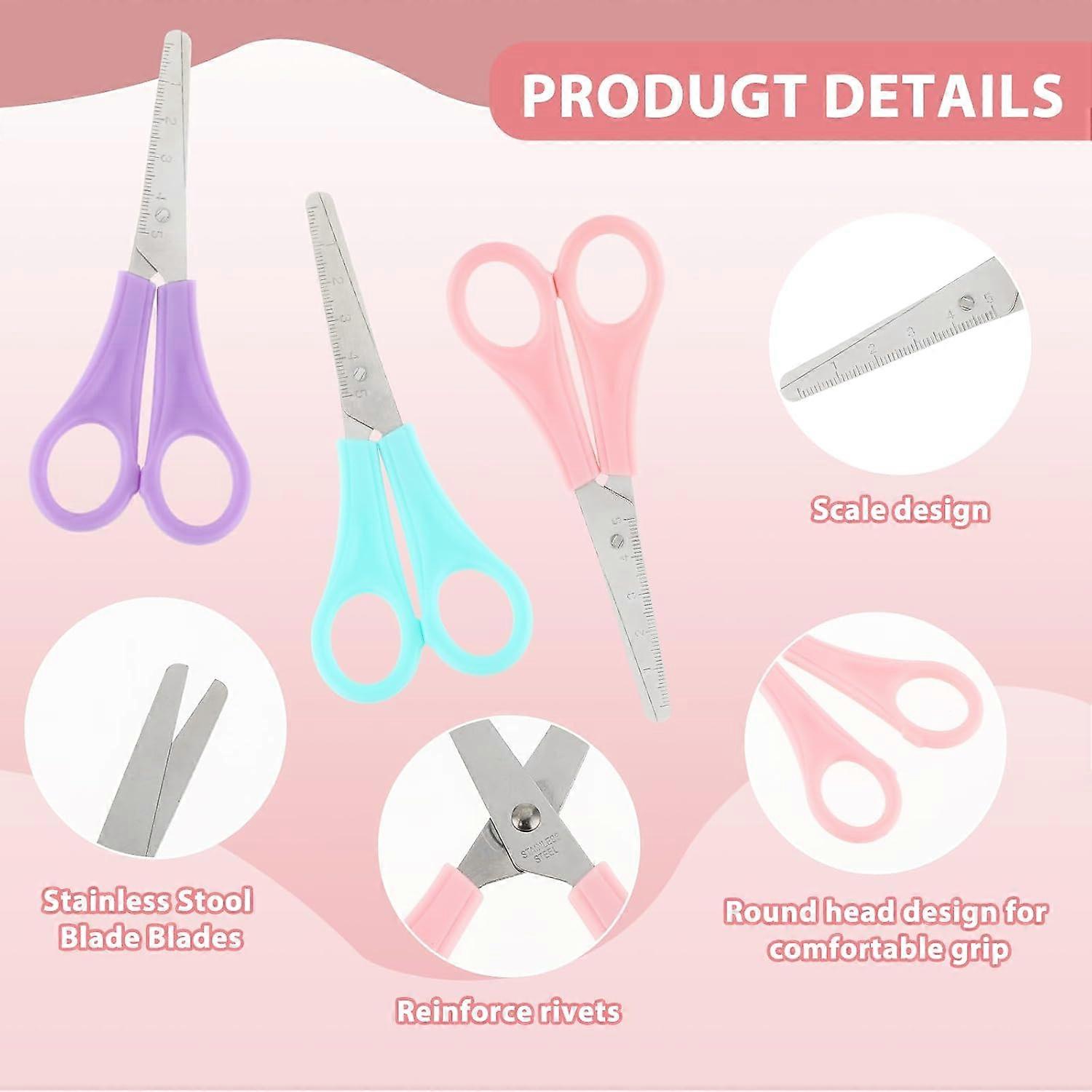 2 Pack 5 Inch Scissors Comfort Soft Grip School Classroom Small ...