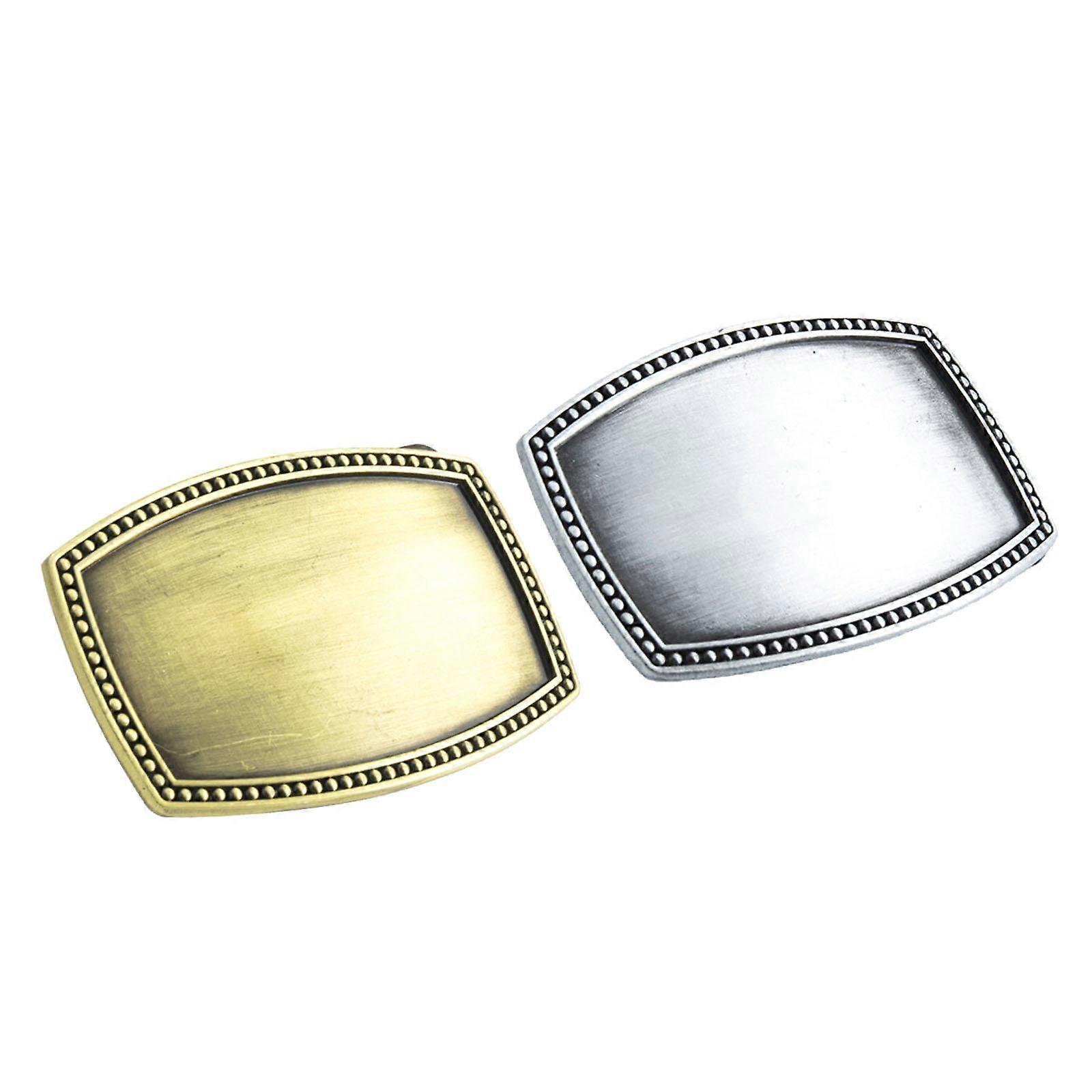 Vintage Classic Rectangle Blank DIY Metal Belt Buckle Mens Western DIY ...