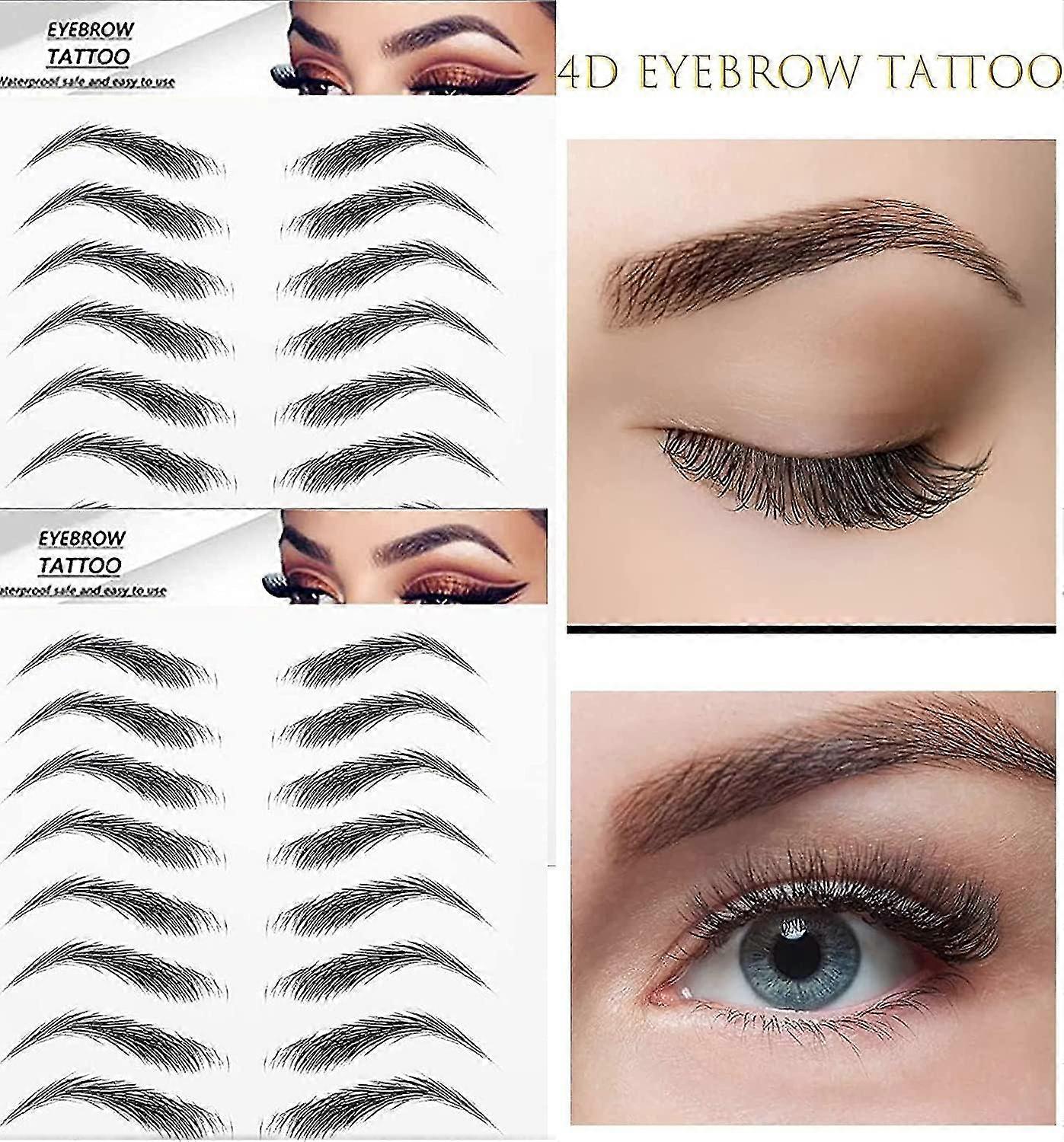 66 Pairs Eyebrow Tattoo Stickers 4d Hair-like Authentic Eyebrows ...
