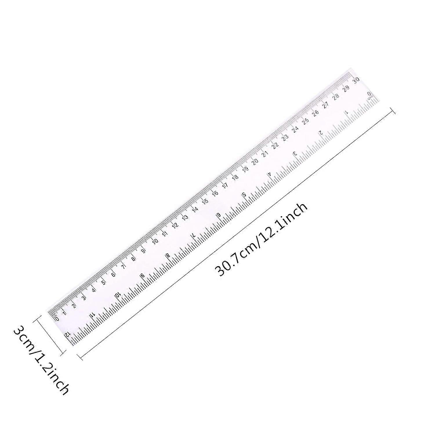 30cm Ruler Multipack Clear Ruler Plastic Rulers 12In Shatter Resistant ...