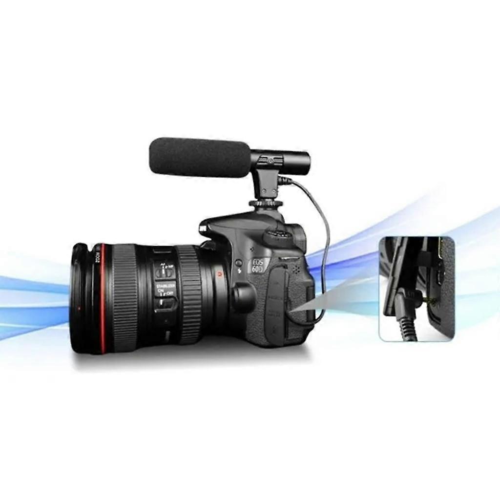 3.5mm Stereo Recording Interviews Microphone for DSLR Camera Video ...