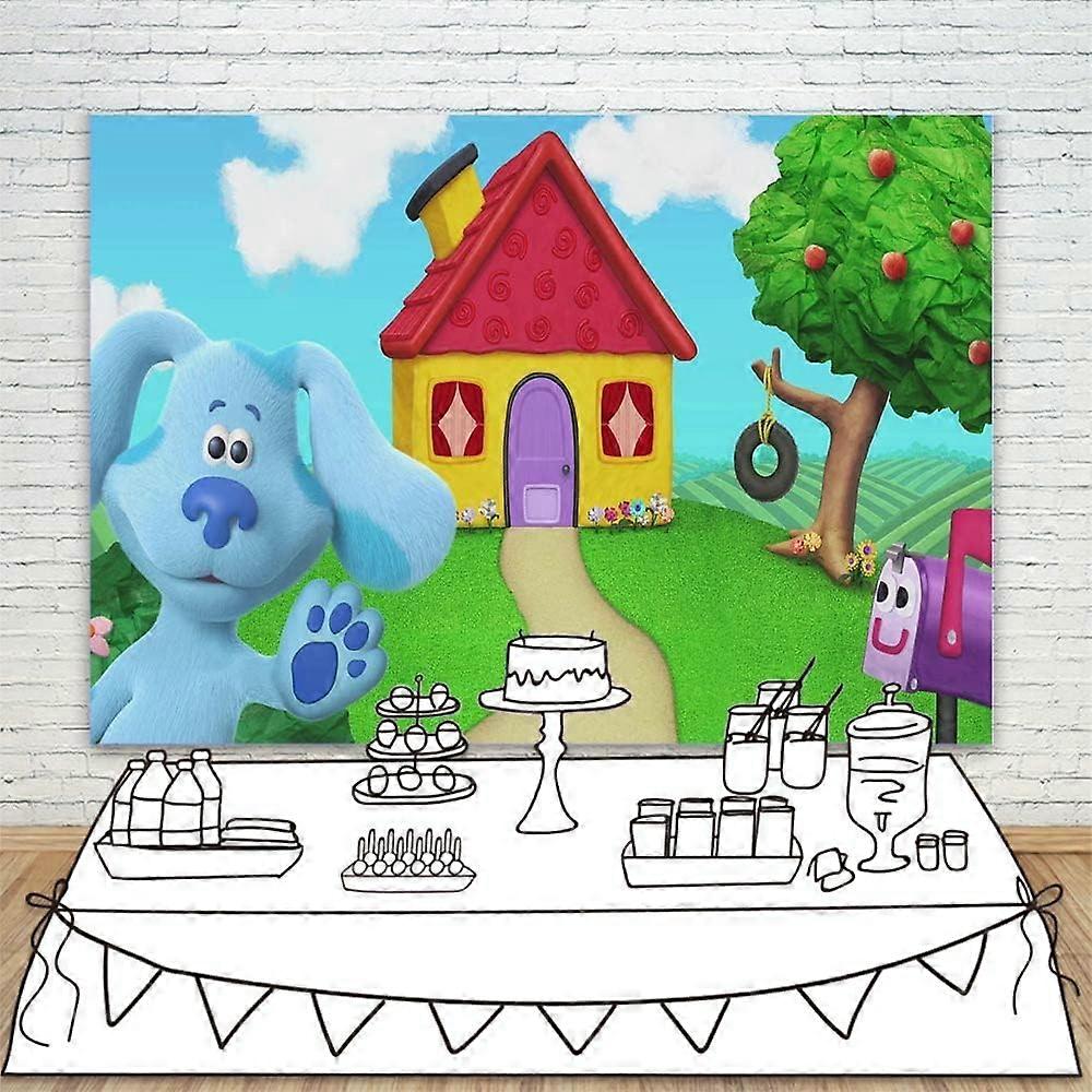 Blue Dog Party Supplies Backdrop 5x3ft Blues Themed Clues Birthday Decorations Backdrops Vinyl ...