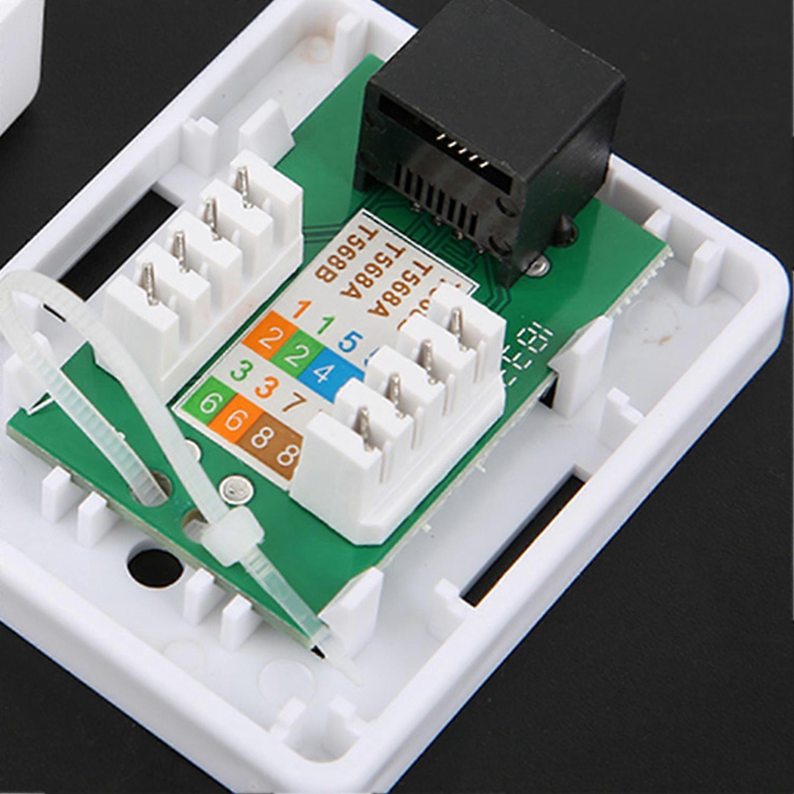 2Pcs RJ45 Surface Mount Box Cat6 Single Port Desktop Information ...