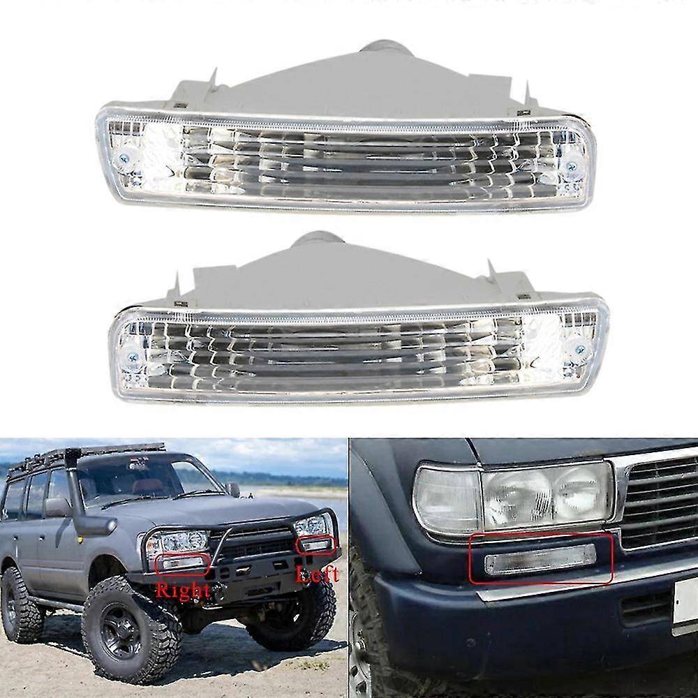 2pcs Car Front Bumper Turn Signal Lamp For Cruiser 80 Series 1991-1998 ...