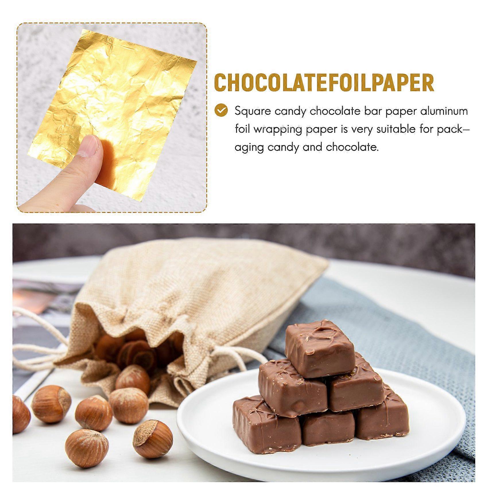 100pcs Square Sweets Candy Chocolate Lolly Paper Aluminum Foil Wrappers ...