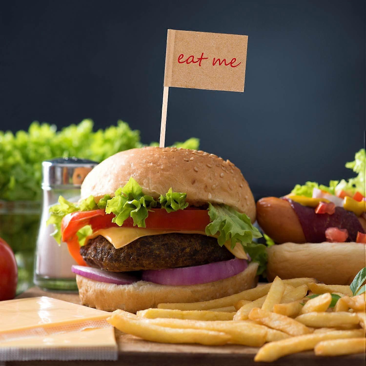 100 Pieces Blank Toothpick Flags Cheese Markers Food Labels for Party ...