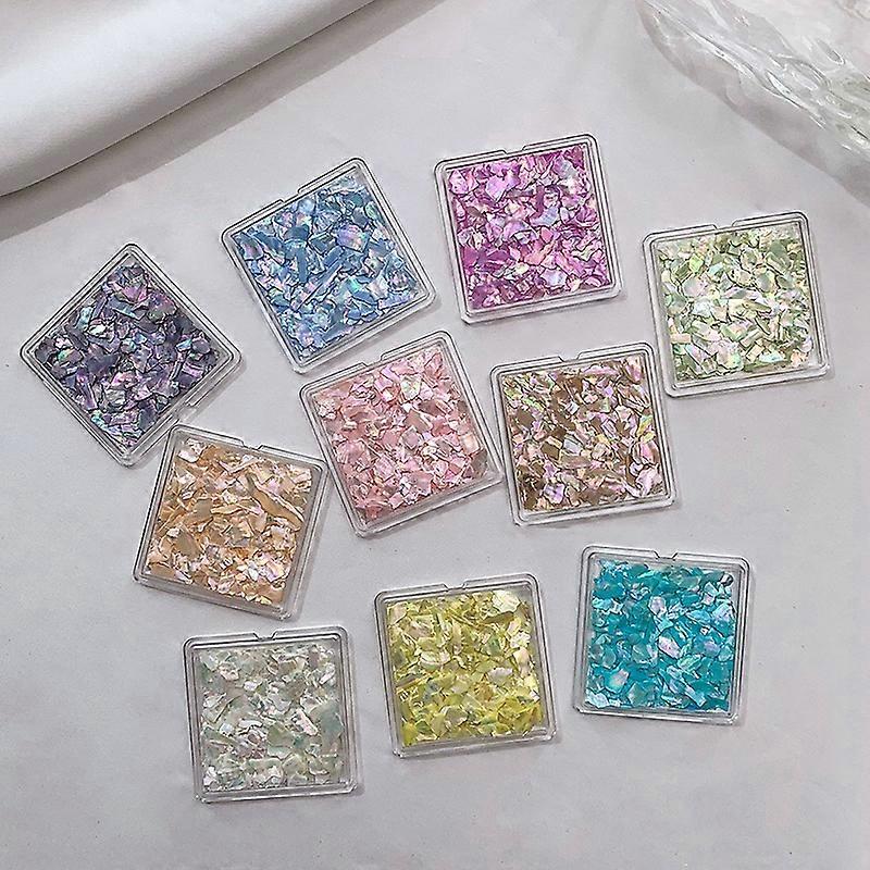 1 Box Aurora Shell Flakes Abalone Nails Charms Natural Irregular Slice ...