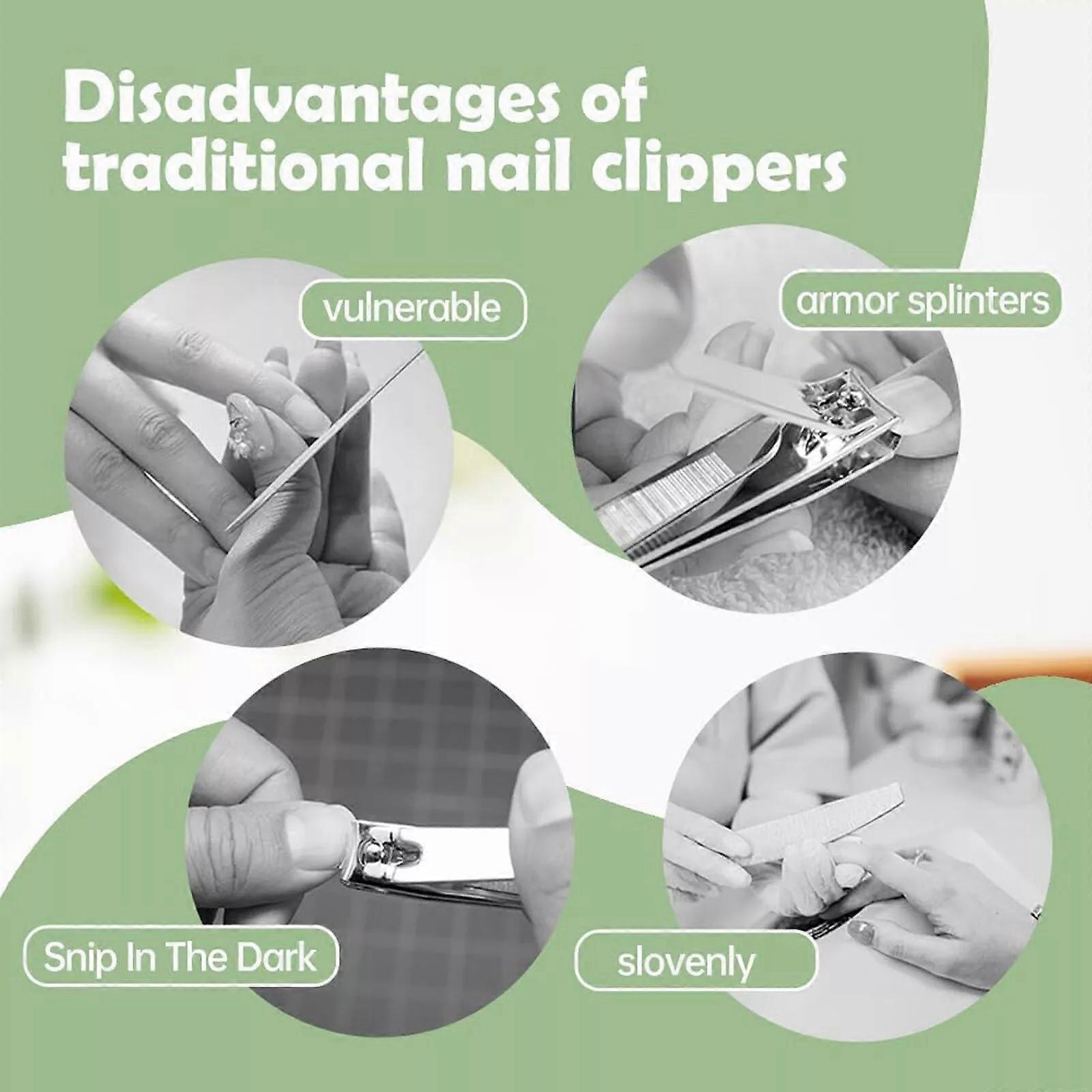 Portable Mini Electric Nail Clipper Polisher With Light Low Noise Ail ...