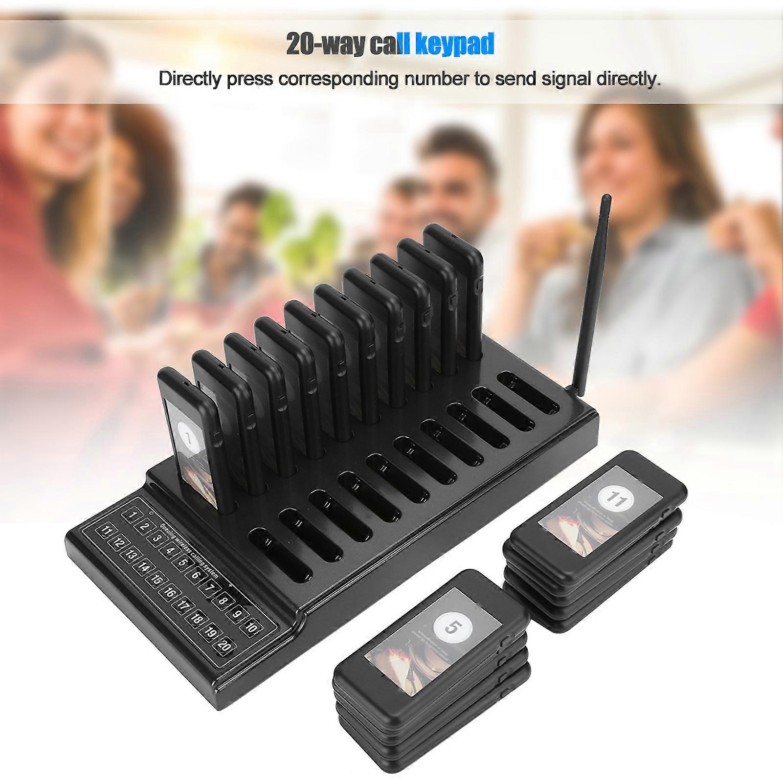 Wireless Restaurant Pager System 20 Channel Receiver, Easy Call Button ...