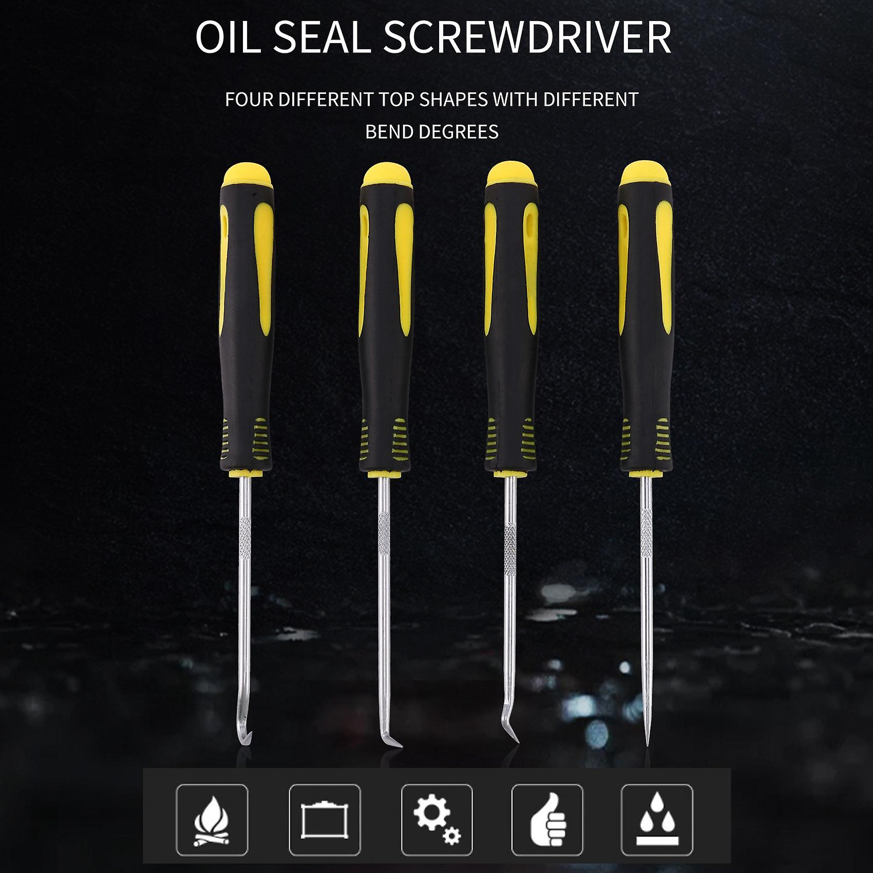 4 PCS Scraper Tool Set Oil Seal Puller Rubber O-Ring Seal Screwdriver ...